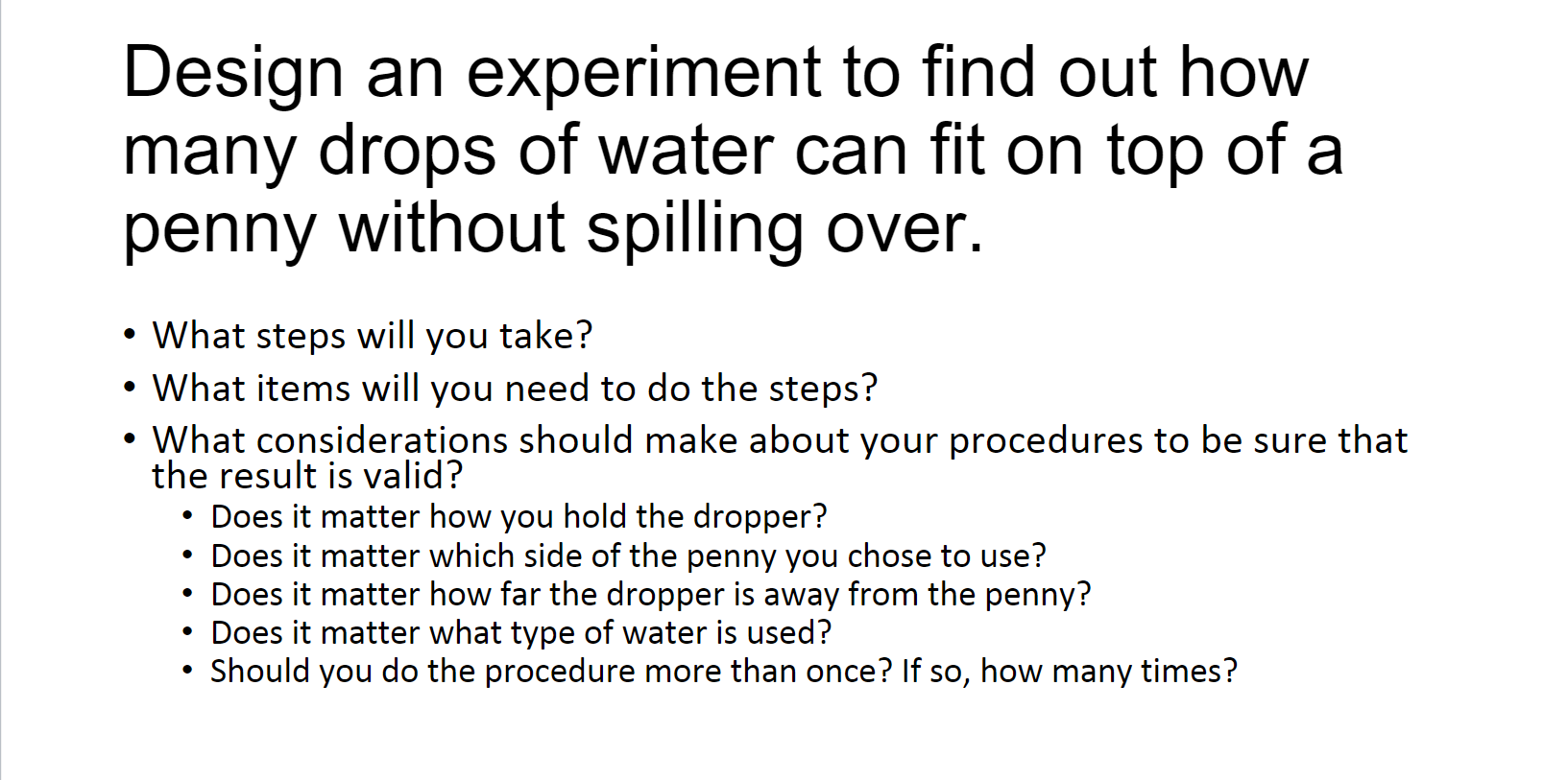 Solved After completing the Water on a Penny experiment in | Chegg.com