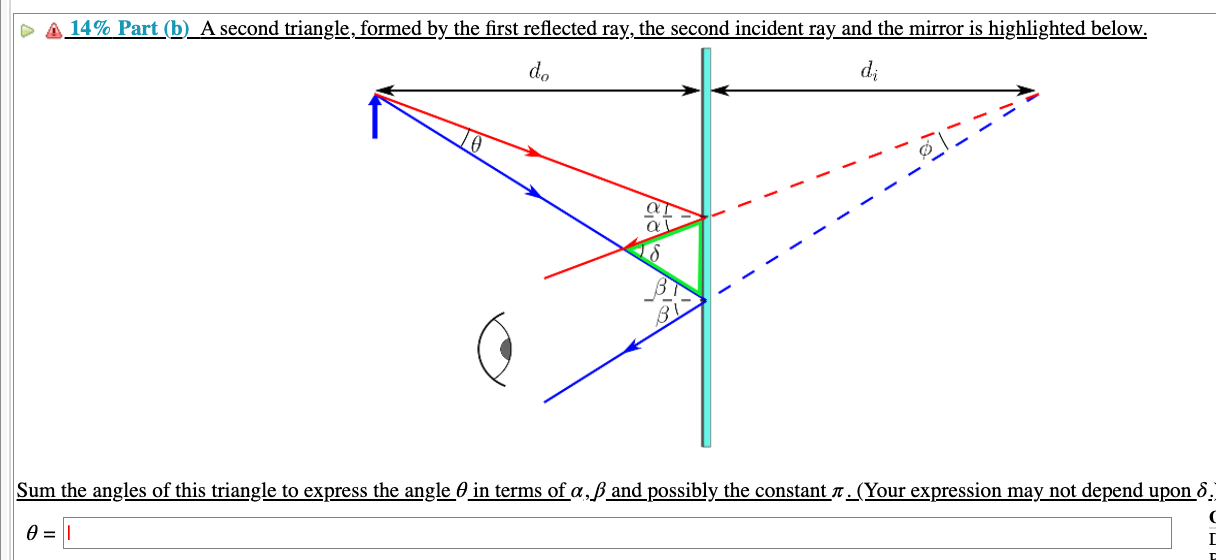 Solved A 14% Part (b) A second triangle, formed by the first | Chegg.com