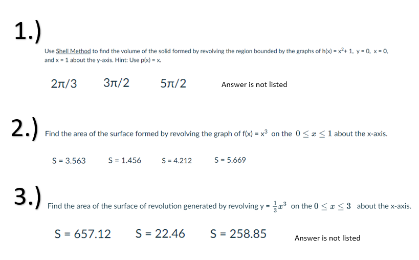 Solved 1.) Use Shell Method to find the volume of the solid | Chegg.com