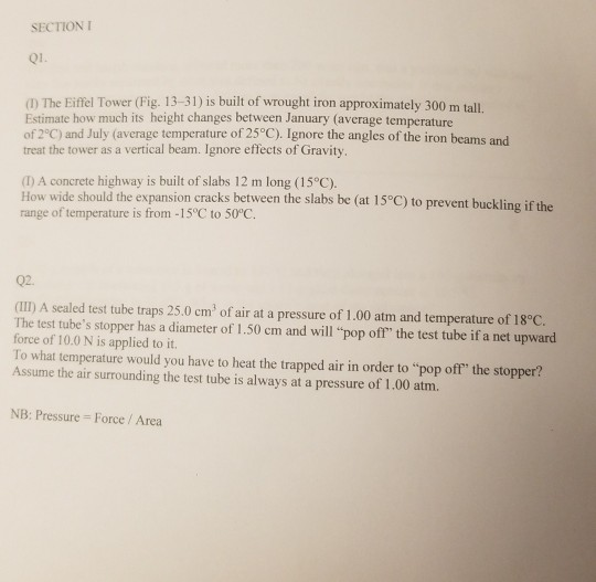 Solved SECTION I 01. (D) The Eiffel Tower (Fig. 13-31) is | Chegg.com