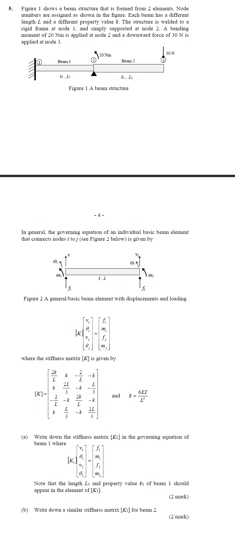 Solved 5. Figure 1 shows a beam structure that is formed | Chegg.com