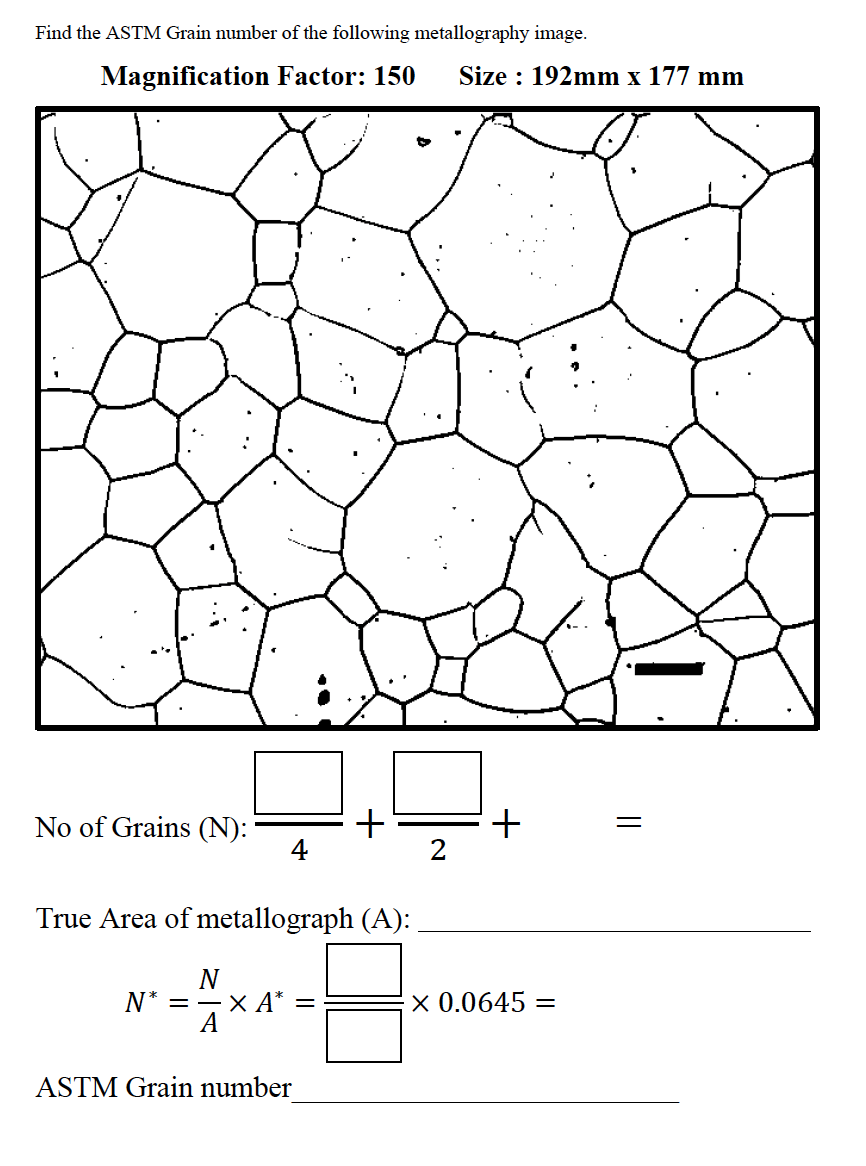 Solved Find the ASTM Grain number of the following | Chegg.com
