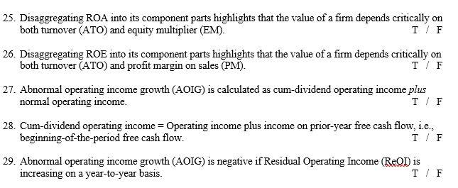 Solved 25. Disaggregating ROA into its component parts | Chegg.com