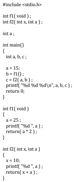 Solved #include int fl(void); int f2 int x, int a ); inta; | Chegg.com