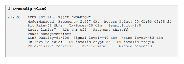 Solved The command iwconfig is used to display and change | Chegg.com