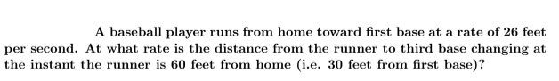 Solved A baseball player runs from home toward first base at | Chegg.com