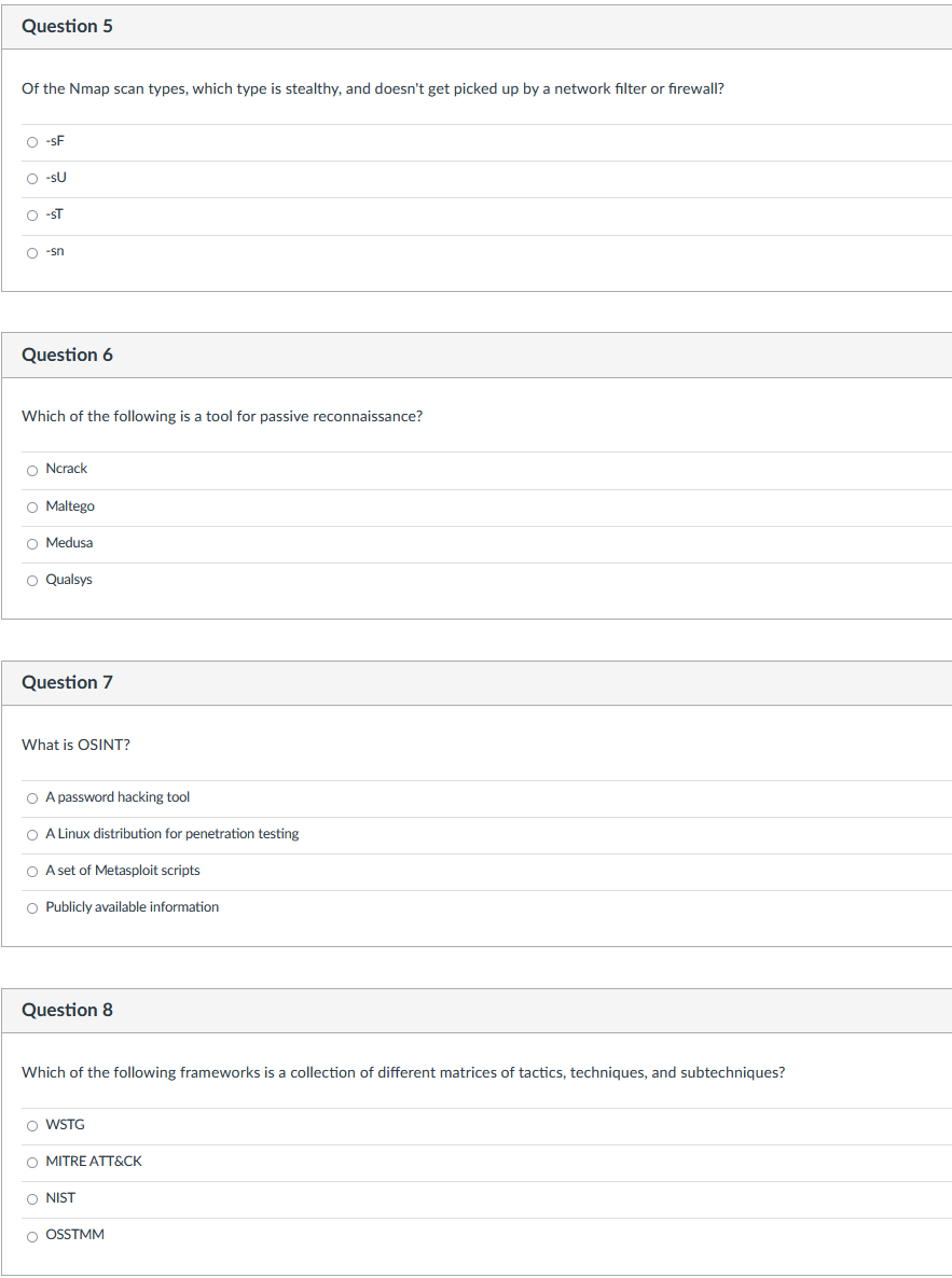 Solved Of the Nmap scan types, which type is stealthy, and | Chegg.com