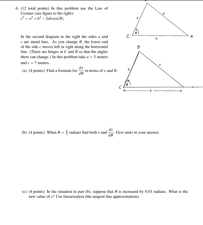 Solved 6. (12 total points) In this problem use the Law of | Chegg.com