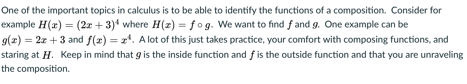 Solved = = One of the important topics in calculus is to be | Chegg.com