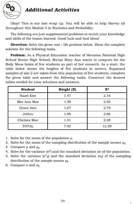 Solved Additional Activities Okay! This is our last wrap up. | Chegg.com