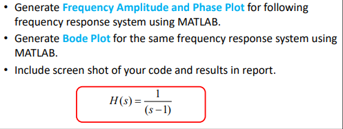 Solved Generate Frequency Amplitude and Phase Plot for | Chegg.com