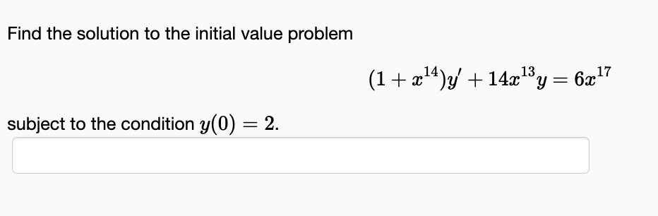 Solved Find the solution to the initial value | Chegg.com