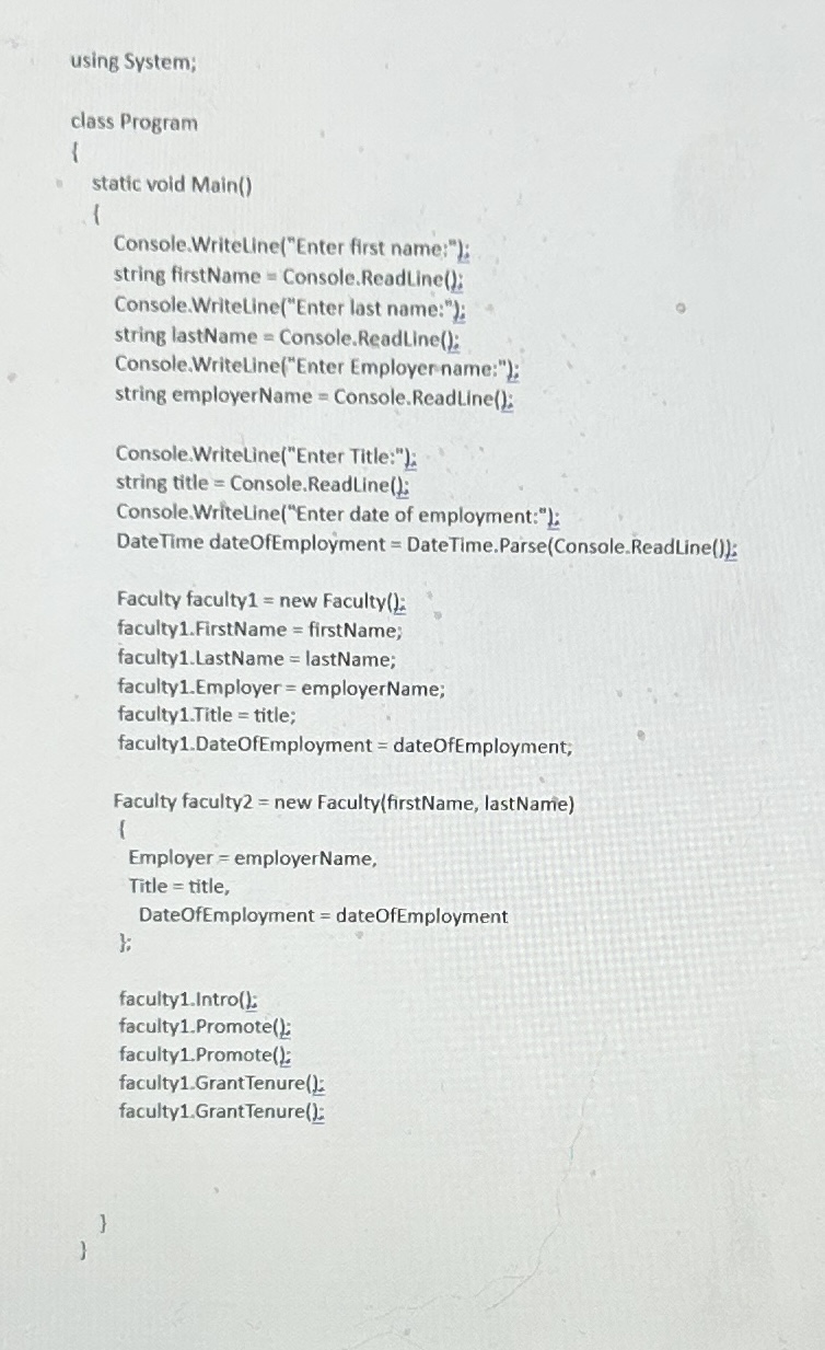 Solved C# question: In this code I am getting the correct | Chegg.com