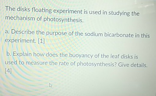 Solved The disks floating experiment is used in studying the | Chegg.com