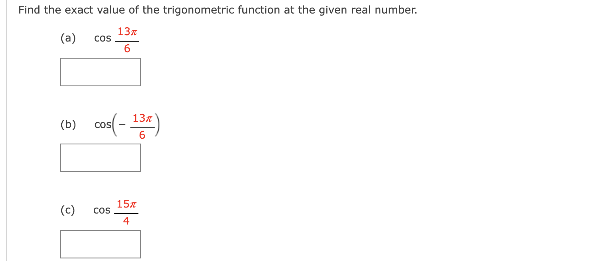 Solved Find the exact value of the trigonometric function at | Chegg.com
