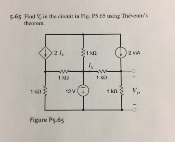 Solved 5.65 Find Vo in the circuit in Fig. P5.65 using | Chegg.com