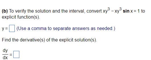 Solved (b) ﻿To verify the solution and the interval, convert | Chegg.com