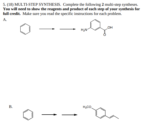 Solved Complete the following 2 multi-step syntheses. You | Chegg.com