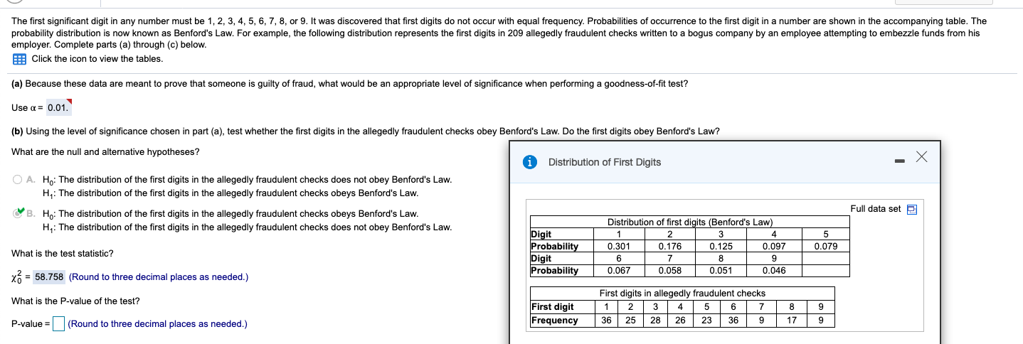 Solved The first significant digit in any number must be 1, | Chegg.com