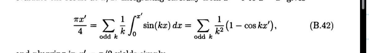 4πx′=∑odd kk1∫0x′sin(kx)dx=∑odd kk21(1−coskx′)Problem | Chegg.com