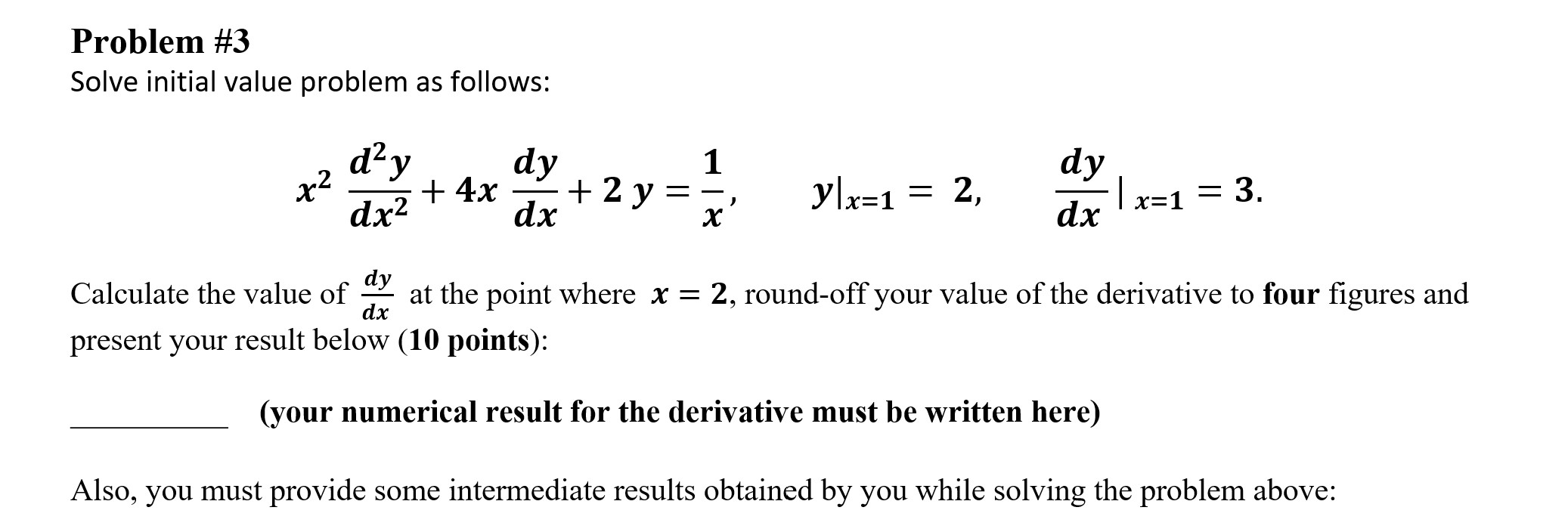 Solved Problem #3 Solve initial value problem as follows: 1 | Chegg.com