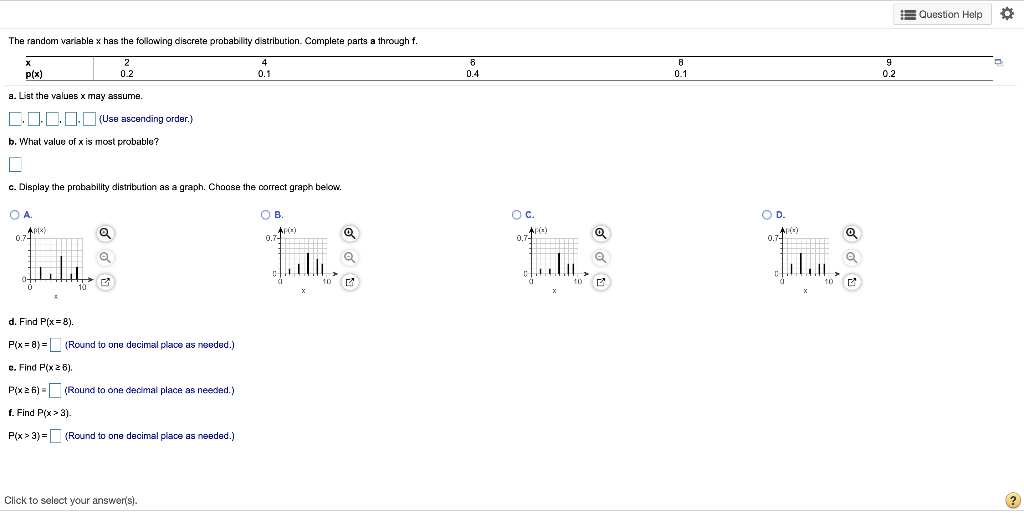 Solved The random variable x has the following discrete | Chegg.com
