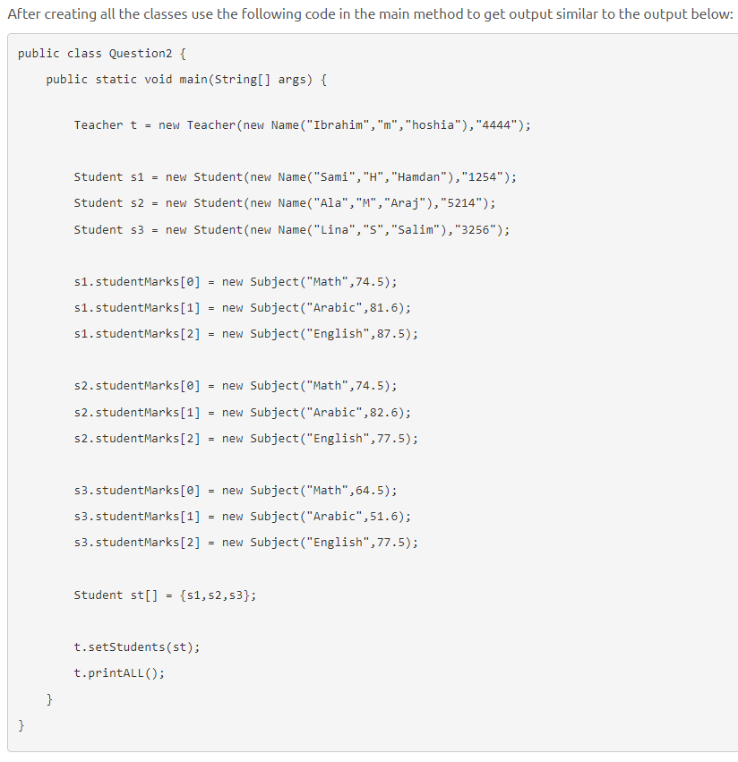 Solved Write a Java program to implement the following UML | Chegg.com