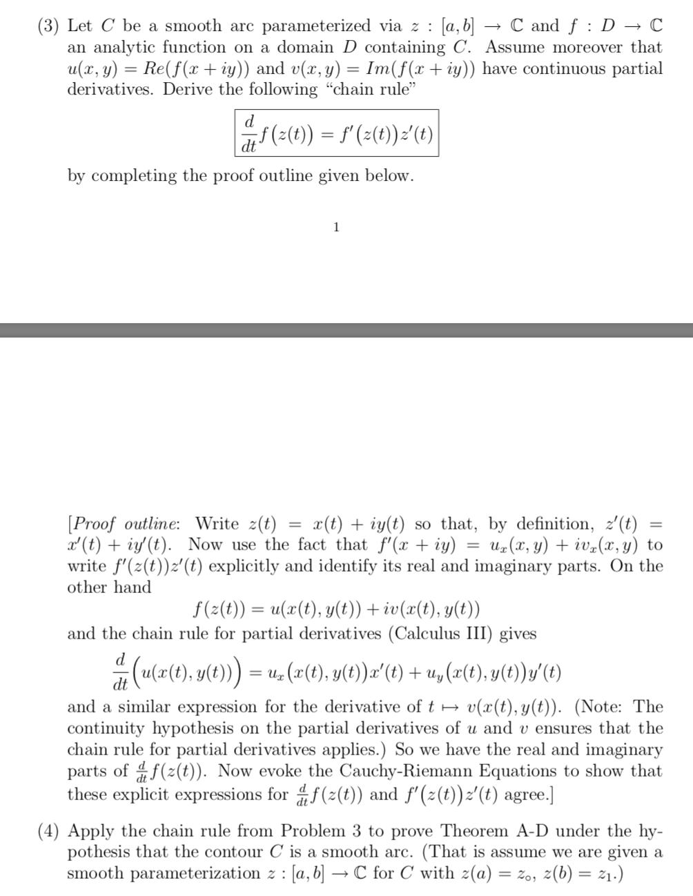 Solved (3) Let C be a smooth arc parameterized via z : [a,b] | Chegg.com