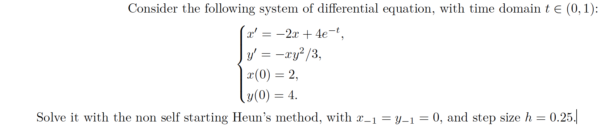 Solved = Consider the following system of differential | Chegg.com