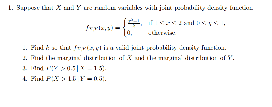 Solved Suppose that X and Y are random variables with joint | Chegg.com