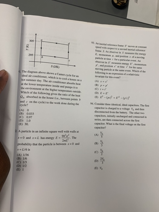 Solved 93. An inertial reference frame S' moves at constant | Chegg.com