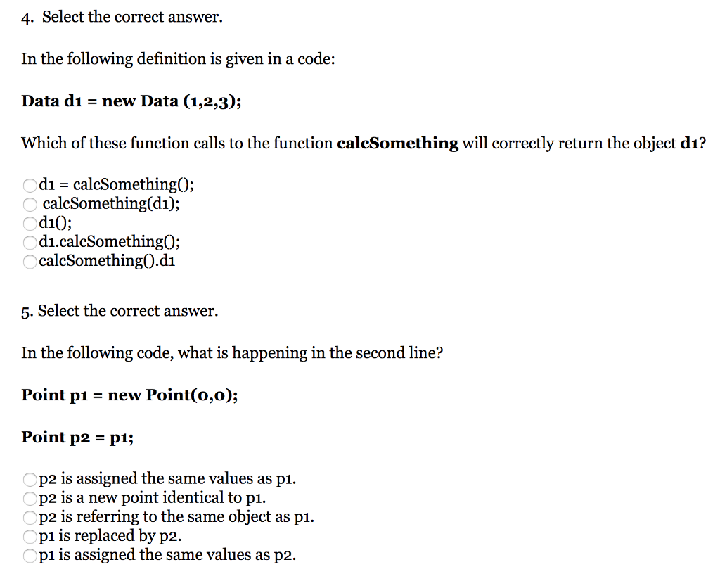 Solved 4. Select the correct answer. In the following | Chegg.com
