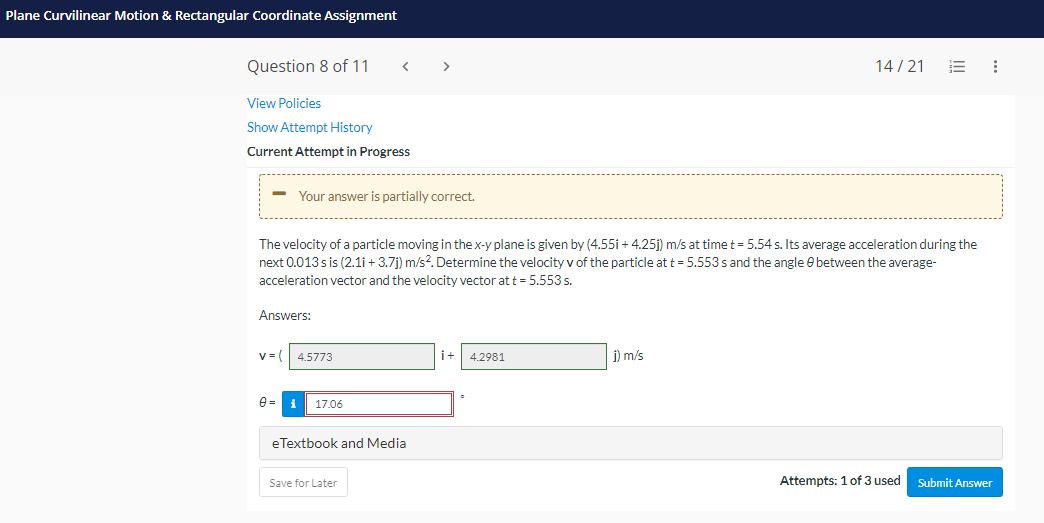 Solved Plane Curvilinear Motion & Rectangular Coordinate | Chegg.com