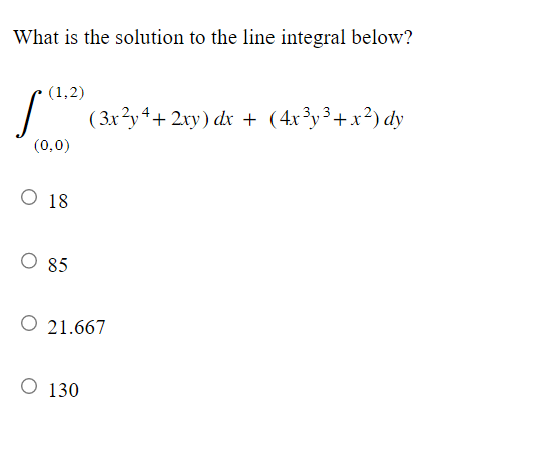Solved What is the solution to the line integral below? | Chegg.com