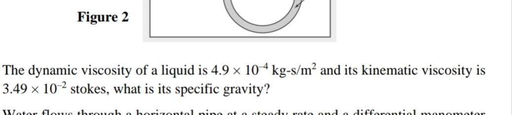 Solved Figure 2 The dynamic viscosity of a liquid is 4.9 x | Chegg.com