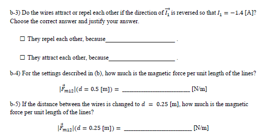 Solved 1.3 Module 4.1: Magnetic Force Between Two Parallel | Chegg.com