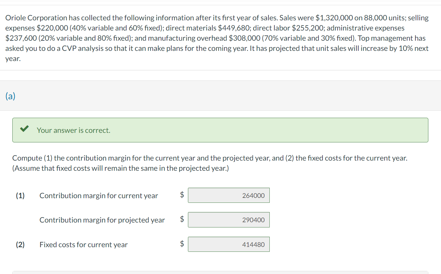Solved Oriole Corporation has collected the following | Chegg.com