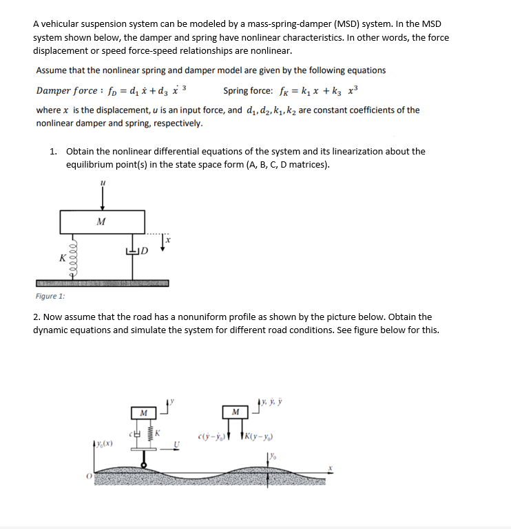 Solved A vehicular suspension system can be modeled by a | Chegg.com