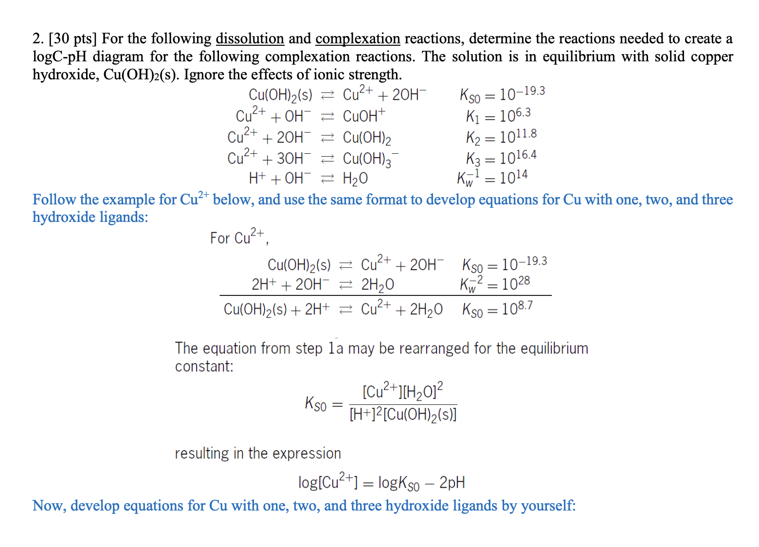 Solved [30 ﻿pts] ﻿For the following dissolution and | Chegg.com
