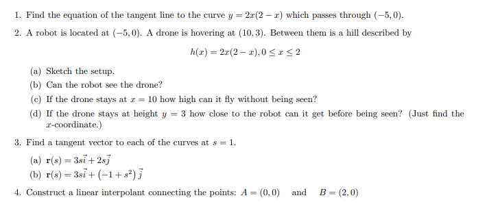 Solved 1. Find the equation of the tangent line to the curve | Chegg.com