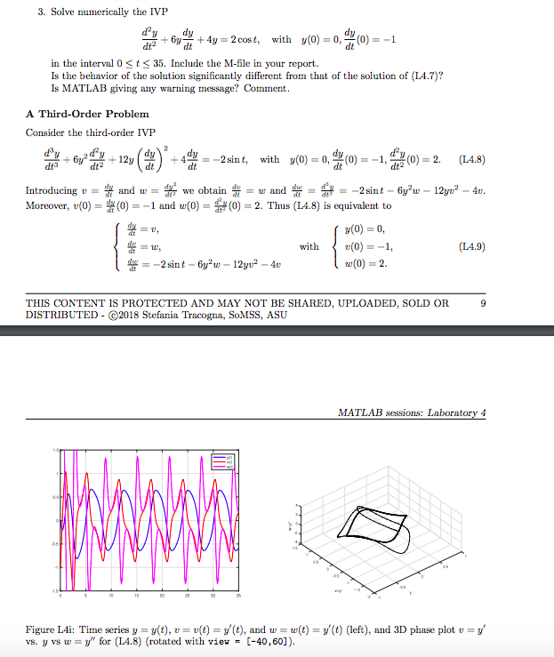 This is a MATLAB assignment for differential equation | Chegg.com