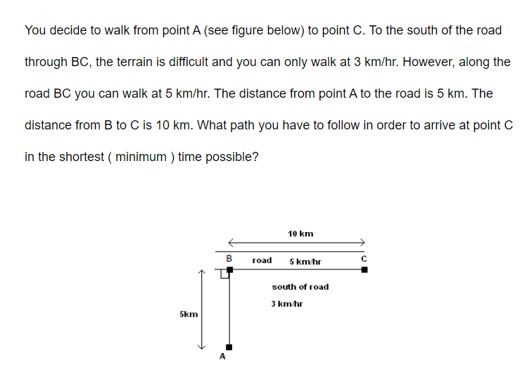 Solved You decide to walk from point A (see figure below) to | Chegg.com