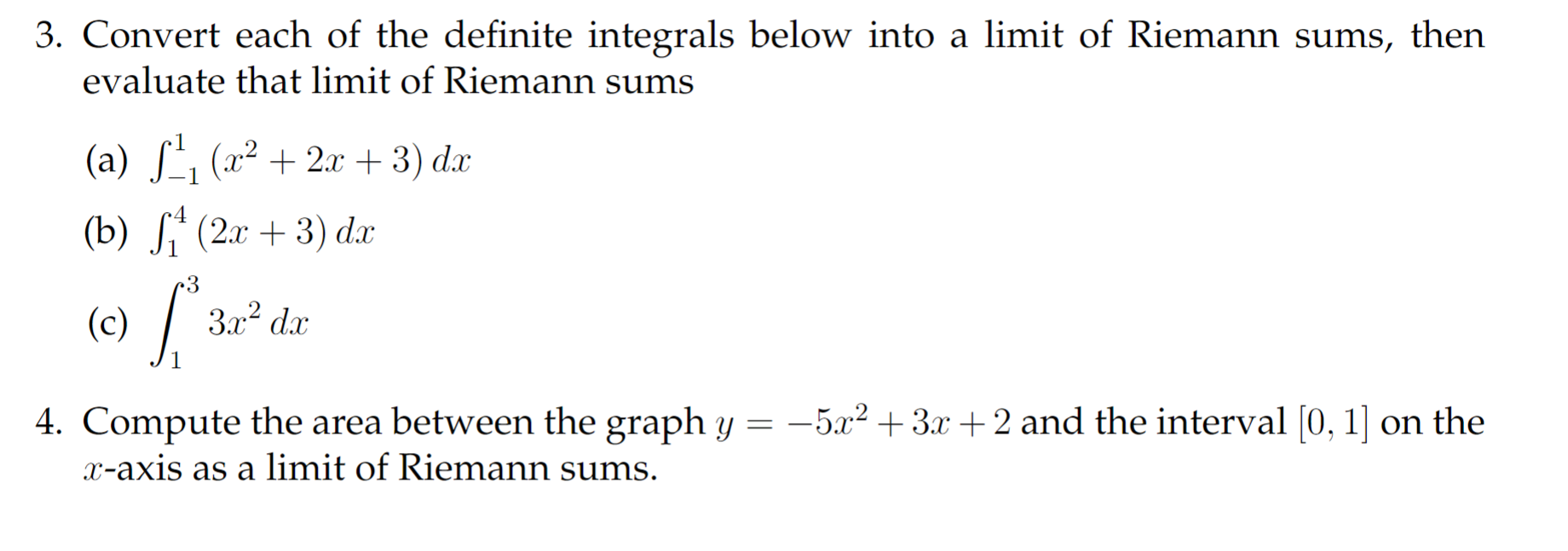 Solved 3. Convert each of the definite integrals below into | Chegg.com