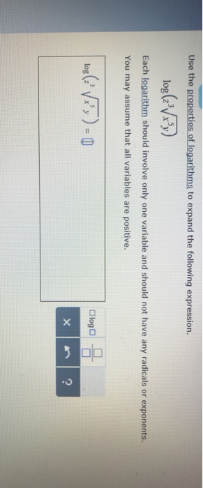 Solved Use the properties of logarithms to expand the | Chegg.com