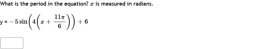 Solved What is the period in the equation? x is measured in | Chegg.com
