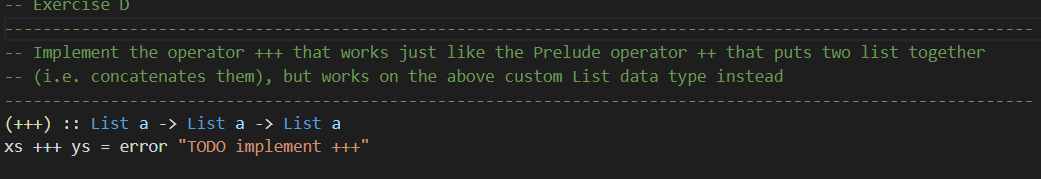 Solved Exercise D -- Implement the operator ++ that works | Chegg.com