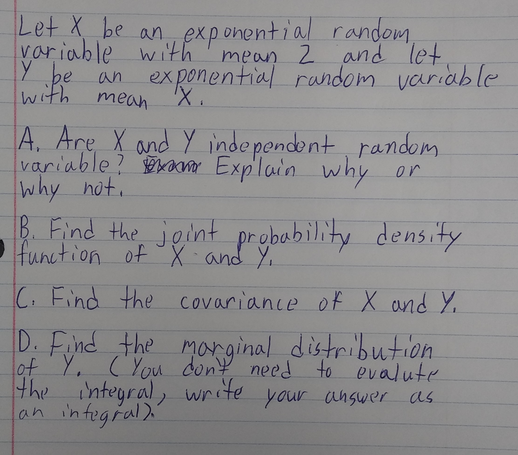 Solved Let x be an exponential random variable with mean 2 | Chegg.com