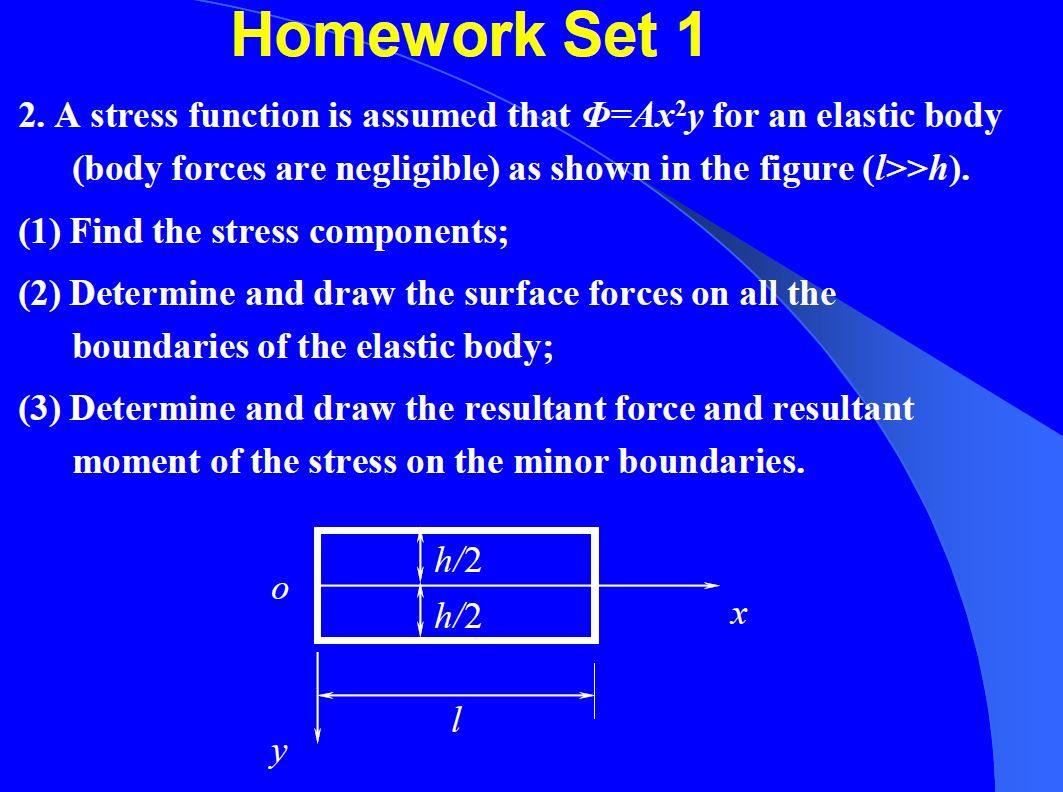 Solved Homework Set 1 2. A stress function is assumed that | Chegg.com