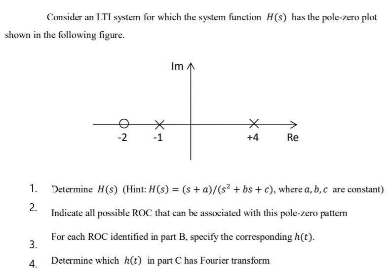 Solved Consider an LTI system for which the system function | Chegg.com
