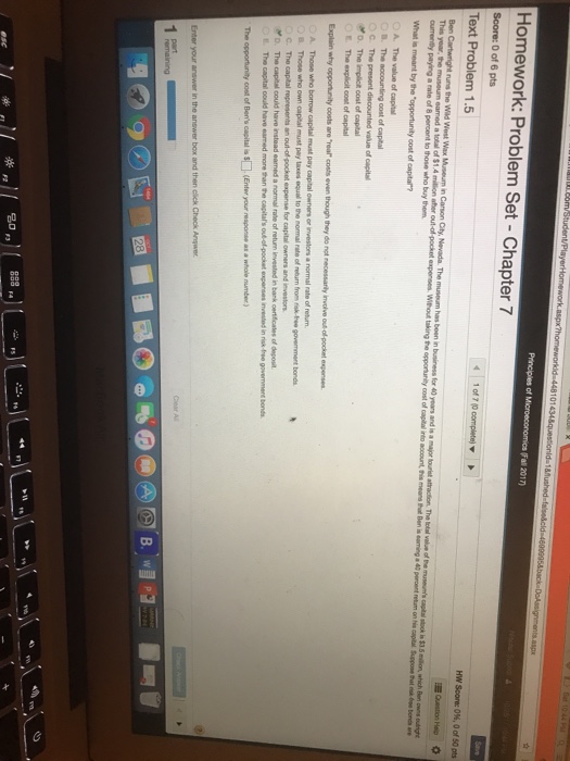 Solved Homework Problem Set Chapter 7 Score 0 Of 6 Pts